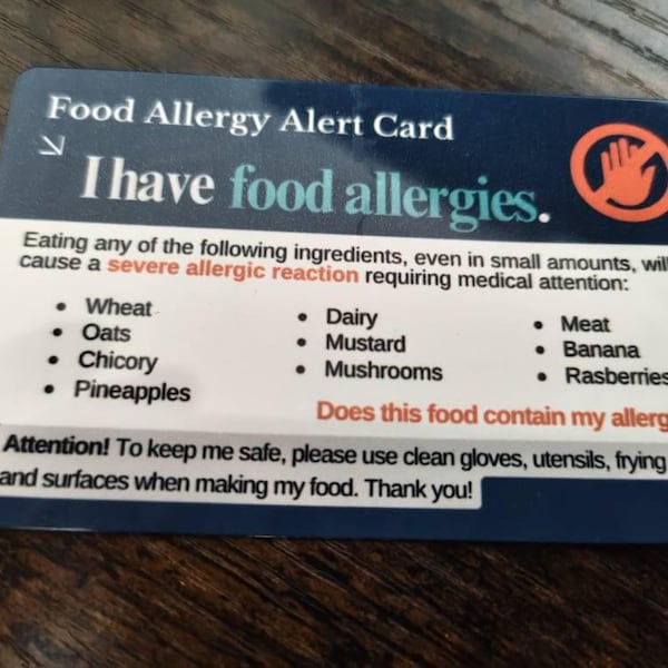 A Positive Blood Type Medical ID Card for in Case of Emergency, A+ ...