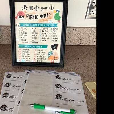 Whats Your Pirate Name Sign, Pirate Name Game, Pirate Sign, Pirate ...