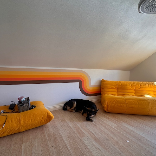 Retro Stripe Wall Decal / Retro Stripes / Stripes Wall Decal / Retro ...