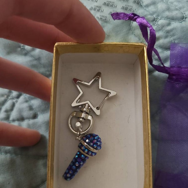 Crystal Microphone Keychain(platinum-plated Keychain) / Swarovski ...