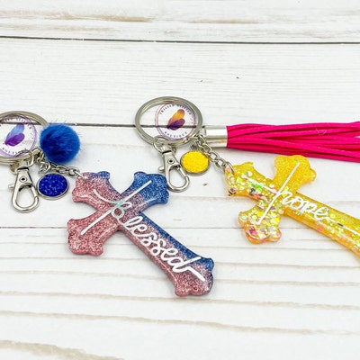 Inspirational Word Cross SVG Cut File, Svg for 3 Inch Cross Key Chain ...