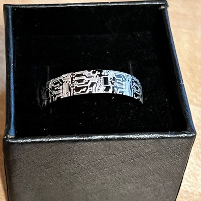 Circuit Board Wedding Band, Computer Science Engagement Ring, PC Board ...