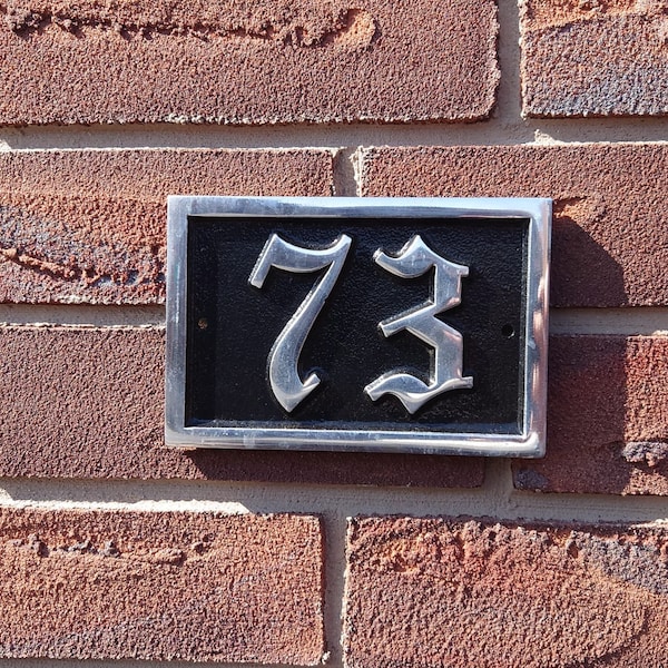 Traditional Numbered Wall Sign House Number Door Sign Old English Font ...