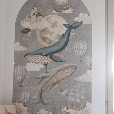 Mermaid Nursery Wallpaper Underwater Wall Mural for Girls Room Peel and ...