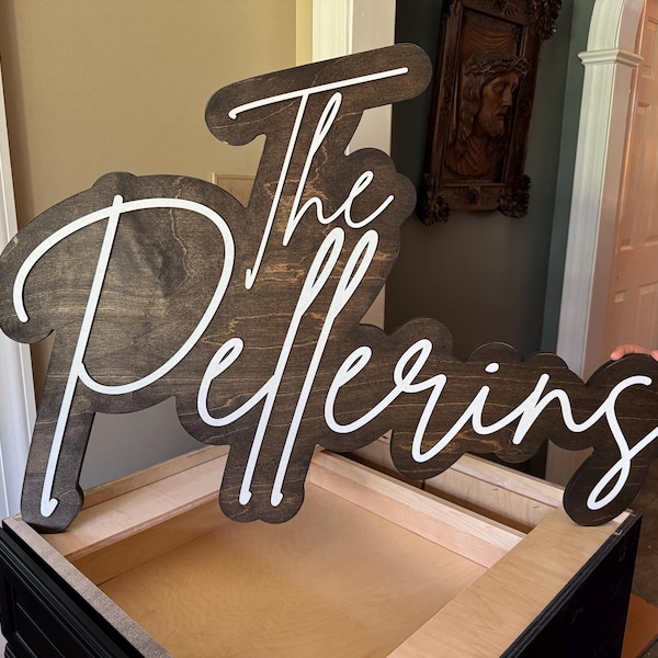 Large Last Name Sign, Cut Out Last Name Sign, Wedding Name Sign, Double ...