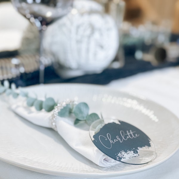 Personalised Circular Perspex Paint Splash Place Names Clear Acrylic ...