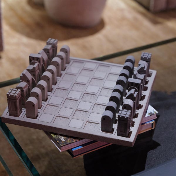 Concrete Brutalist Chess Set - Etsy