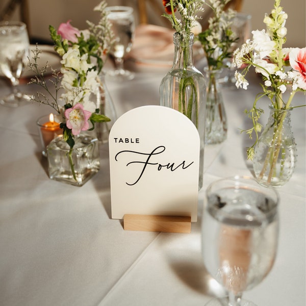 Wedding Modern Arch Acrylic Table Numbers With Stand Included 5x7 - Etsy