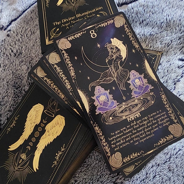 Black Tarot Deck With Downloadable Guide Book 78 Tarot Cards Black and ...