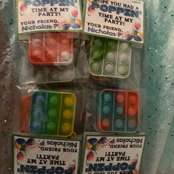 Birthday Favor Pop-it Keychains *assembled & Personalized* - Etsy