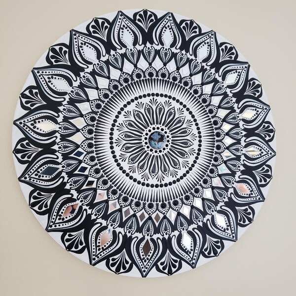 Large 24 Inch Original Mandala Painting, Wall Hanging, Mandala Art ...