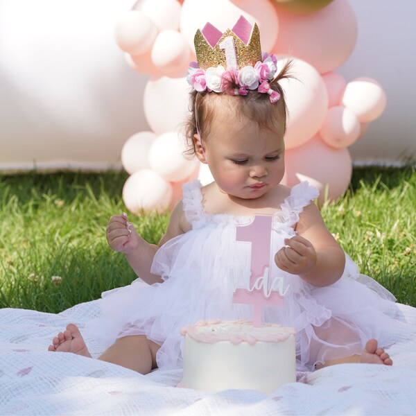 One Cake Topper, First Birthday Cake Topper, ONE Smash Cake Topper ...