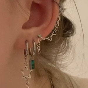 Star Link Earrings Grunge Jewelry Hypoallergenic Y2k Goth Edgy Alt ...