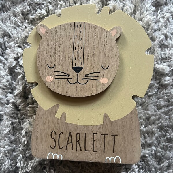 Personalised Engraved Lion Money Box Bank Kids Savings Pocket Money ...
