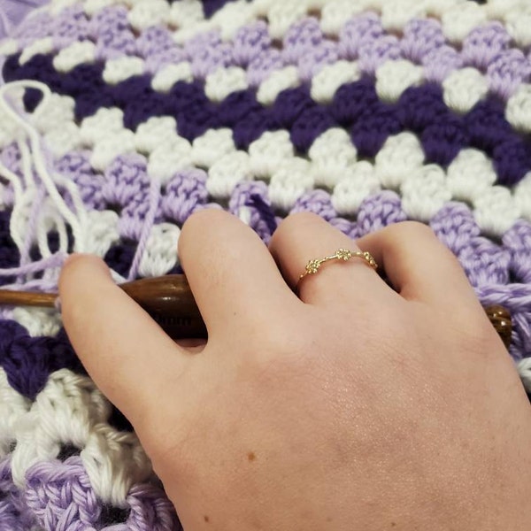 14k Solid Gold Tiny Flower Ring, Dainty Leaf Ring, Nature Inspired Ring for Women, Unique Floral ...