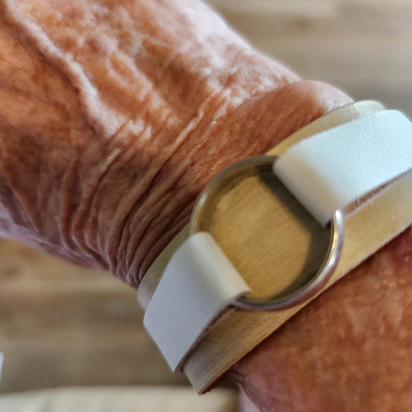 Adjustable Grief Bracelet, Handmade Leather Widow Bracelet, Wear a Ring ...