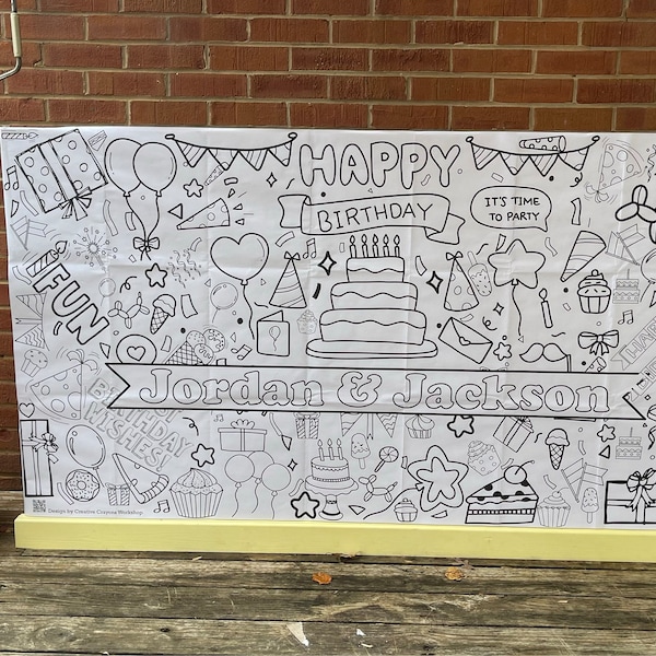 Birthday Activity Banner Personalized With Your Child's Name Large ...