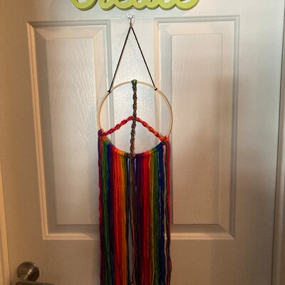 Macrame Peace Sign Wall Hanging/boho Wall Hanging - Etsy