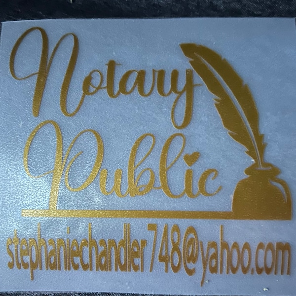 Mobile Notary Public Decal| Decals for Notaries| Professional Car ...