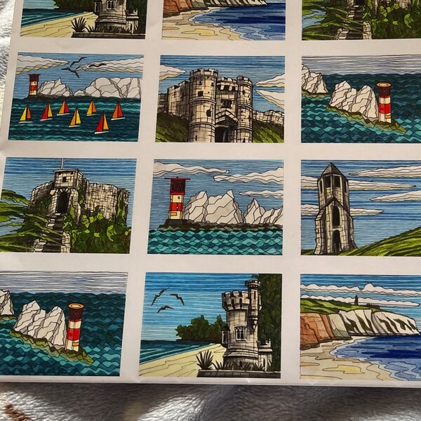 Isle of Wight ART PRINT, the Needles Lighthouse, Iow Artwork, Print of ...