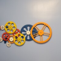 32" Rotating Gears Wall Clock. Industrial Wall Clock. Large Steampunk ...