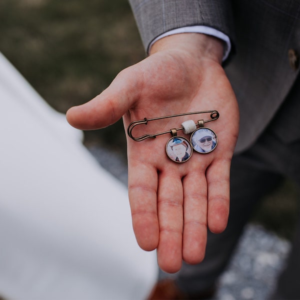 Wedding Boutonniere Pin, Custom Photo Lapel Pin, Personalized Bridal ...