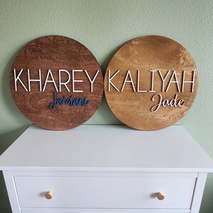 Customized Baby Name Sign, 12-36 Inch, Baby Shower, Round Plaque ...