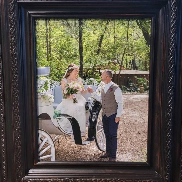 Distressed Black Picture Frame, Vintage Picture Frame, Antique Style ...