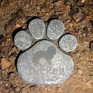 Personalized Pet Memorial Stones Dog Paw Prints Grave Markers | Etsy