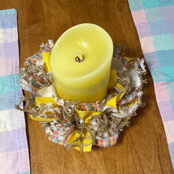 Fall Flower Candle Ring 4" or 6" Farmhouse Candle Ring Centerpiece ...