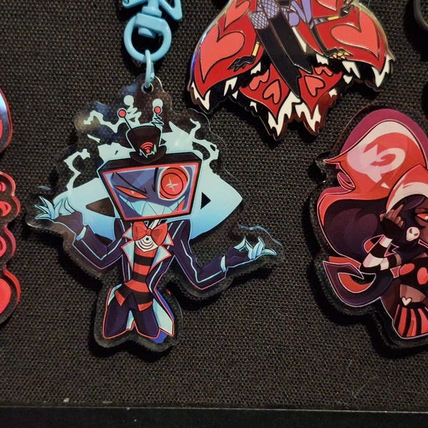 The Vees Hazbin Hotel Keychains - Etsy