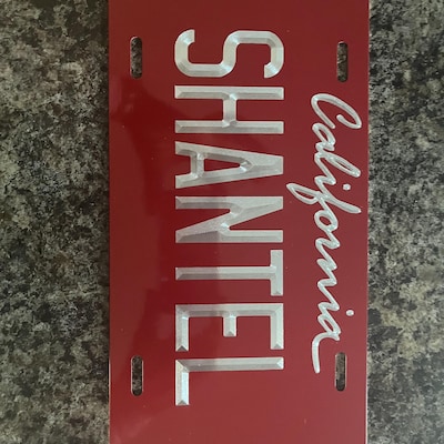 Custom Letter Leaf Crest License Plate Car Tag Diamond Etched Engraved ...