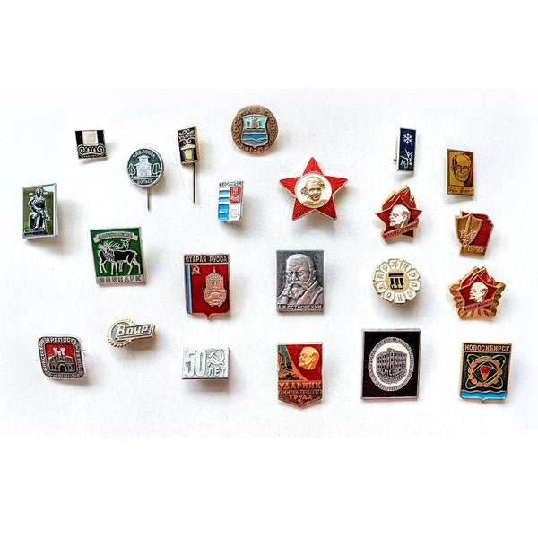 Lot of USSR SOVIET Era Enamel Pins Badges Cold War Communism CCCP for ...