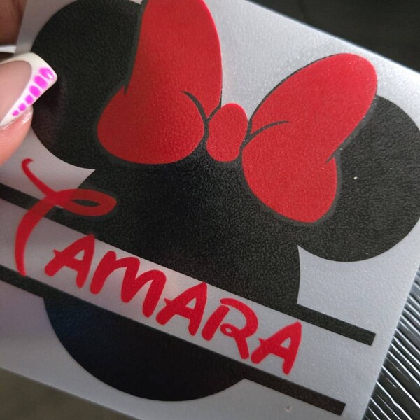 Disney Inspired Name Decal Sticker, Mouse Ears Monogram Decal, Mouse ...