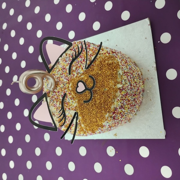 Cat Face Cake Topper, Cat Face Set, Cat Face Cake Decoration, Cake ...