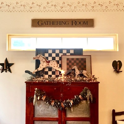 S 103 Wooden, Handmade, Long Sign. Gathering Room. 40 X 5 1/2 X 3/4 ...