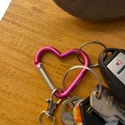 Hot Pink Heart Carabiner Key Chain - Etsy