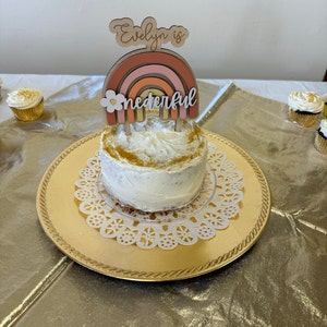 Onederful Boho Cake Topper, First Birthday Cake Topper, Boho Rainbow ...