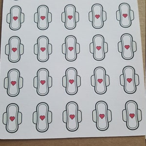 Menstrual Pad Planner Stickers Period Tracking Icon Sticker - Etsy