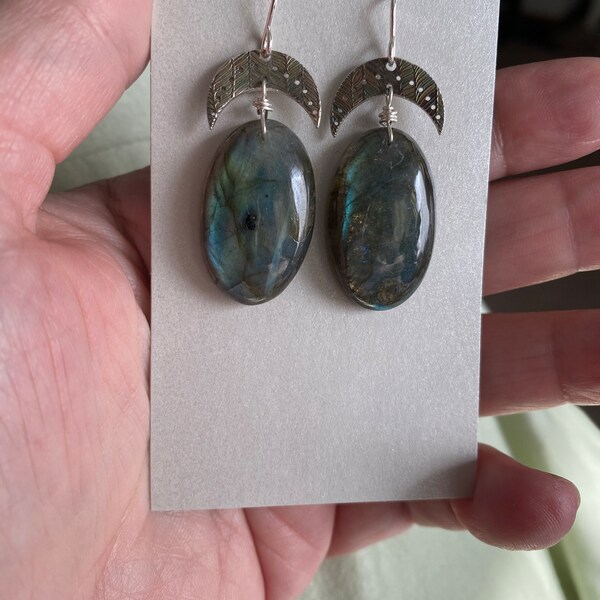 Snowy Walk, Dendritic Opal, White Quartz, Sterling Silver Oxidized ...