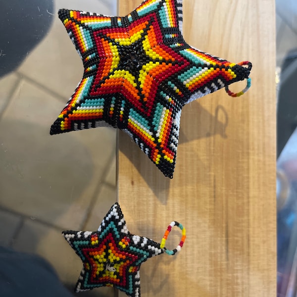3D Peyote Star Beading Pattern Trio Native American Style + Full ...