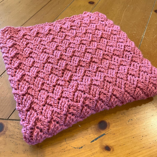 Diagonal Diamonds Basket Weave Crochet Throw Blanket Pattern, Basket ...