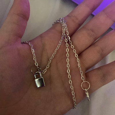 Padlock Silver Necklace & Pendent Emo Goth Cool Fashion Rock Tattoo - Etsy