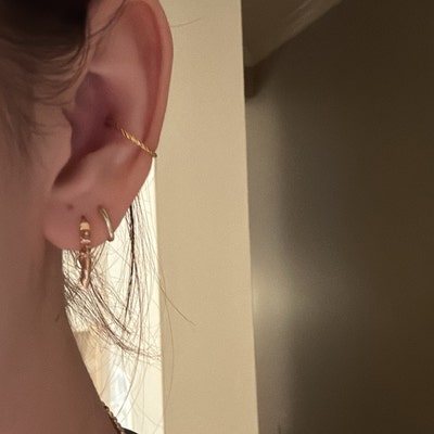 ASTM F136 Hoop With Chain Conch Hoop Conch Earring Conch - Etsy