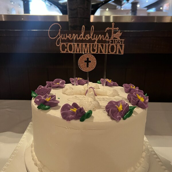 First Communion Cake Topper | Holy Communion Cake Topper | Personalized ...