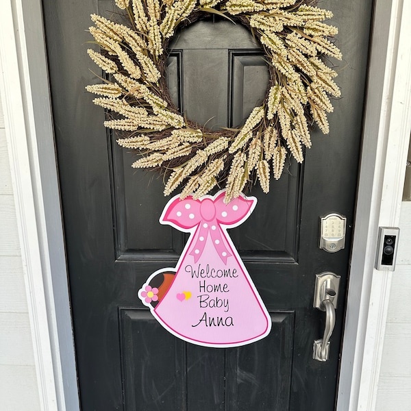 Welcome Home Baby Door Sign Its a Boy Hospital Door Hanger Its a Girl ...