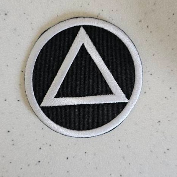 ALCOHOLICS ANONYMOUS Patch Iron-on SOBER Symbol Sobriety Marker Black ...