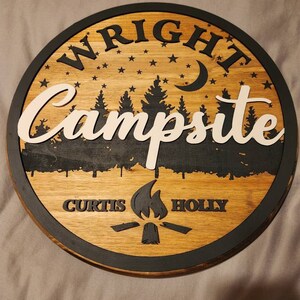 Engraved Camper Sign, Custom Campfire Sign, Welcome to Our Campsite ...