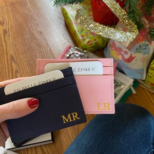 Personalized Monogram Credit Card Holder Esme Saffiano Leather ...