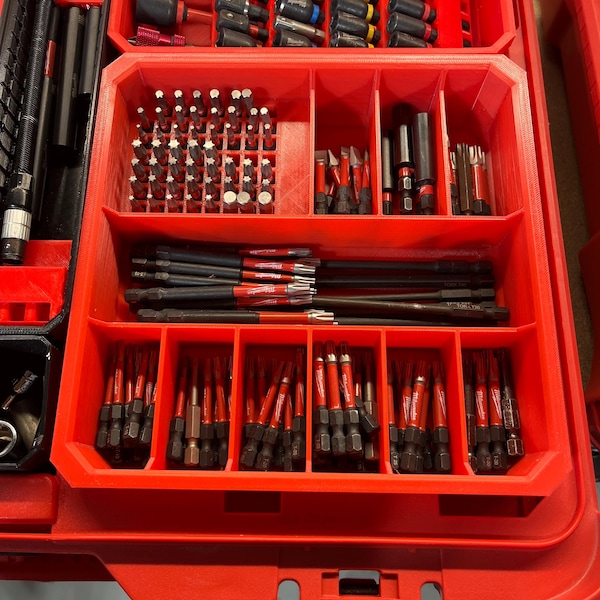 Impact Bit Organizer Designed for Milwaukee Packout Low Profile ...